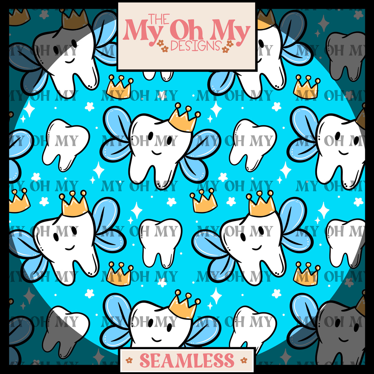 Tooth fairy, dental - Seamless File – Kay Michelle Art