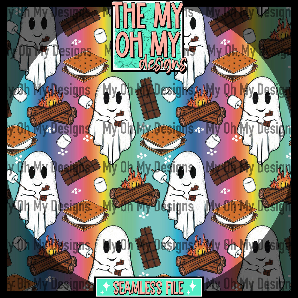Smores ghost, summer, campire, graham cracker, chocolate, marshmallow ...