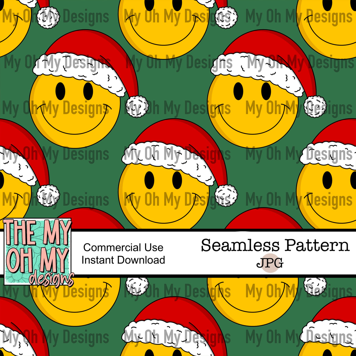 Smiley Face, Christmas - seamless file – Kay Michelle Art